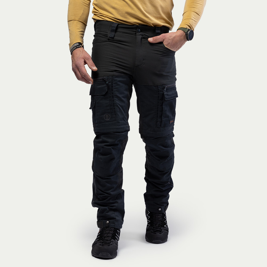 BN009 Zip-Off Pants Men’s Off Black - Rugged & Convertible - Beyond Nordic